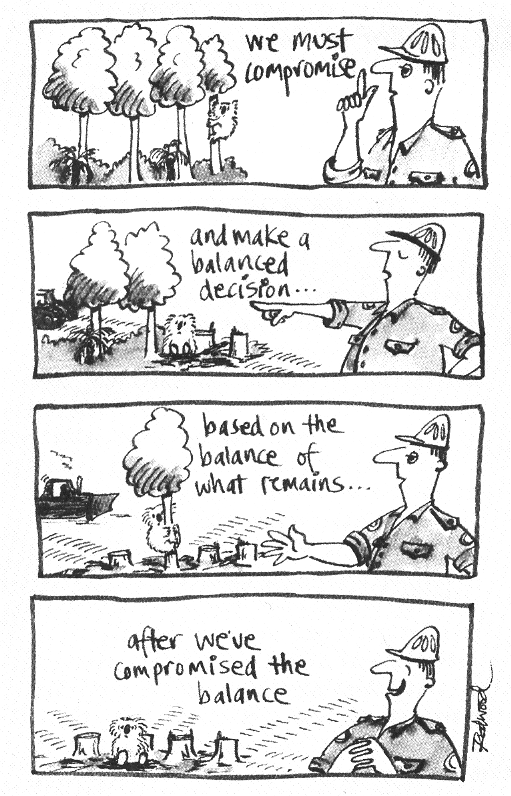 Jill Redwood compromise cartoon - The Green Institute